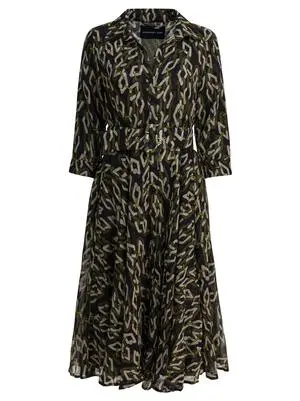 Samantha Sung Printed Wool Dress - Green