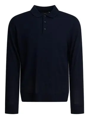 Vince Merino Wool Polo Shirt - Blue