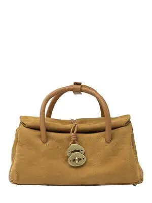 ZANELLATO Suede And Grained Leather Handbag - Brown