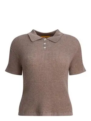 Guest In Residence Shrunken Cashmere Polo Shirt - Brown