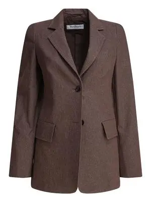 Max Mara Denim-effect Cotton Blazer - Brown