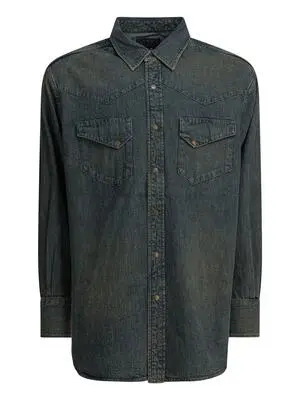 BEAMS Western Double Dye' Shirt - Blue
