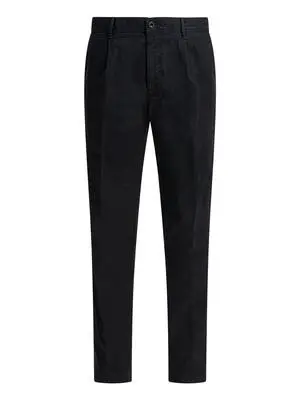 INCOTEX SLACKS Tapered Fit Trousers - Black