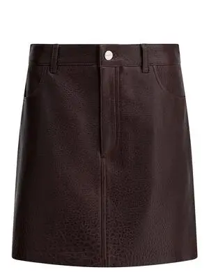 IVY OAK A-line Leather Skirt - Bordeaux