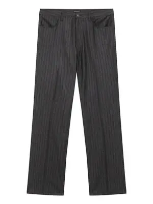 Balenciaga Pinstriped Wool Trousers - Grey