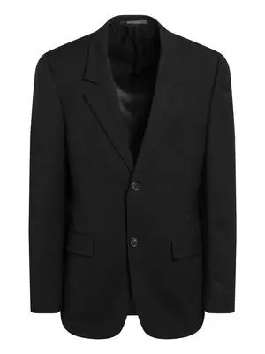 Balenciaga Single Breasted Wool Jacket - Black