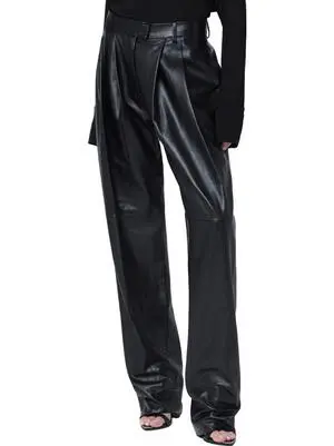 FRANCESCO MURANO Faux Leather Trousers - Black
