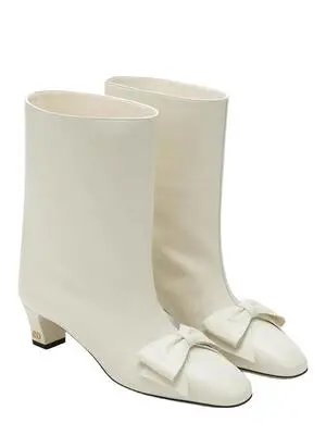 Valentino Garavani Bow Detailing Ankle Boots - White