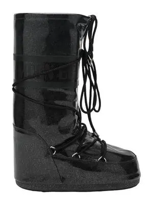 Moon Boot Icon Glitter Boots - Black