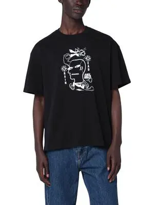 BRAIN DEAD T Shirt With Logo Print - Black