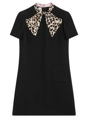 Valentino Garavani Crepe Couture Mini Dress With Bow - Black