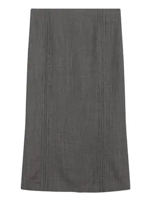MAISON MARGIELA Patterned Wool Midi Skirt - Brown
