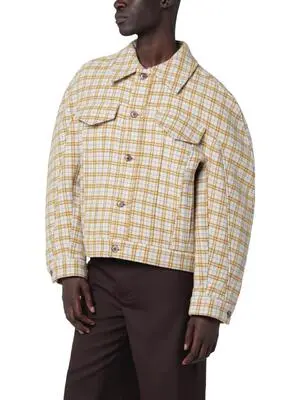 Séfr Matthieu Checked Wool Jacket - Beige