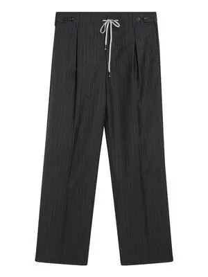 MAISON MARGIELA Pinstripe Wool Trousers - Grey