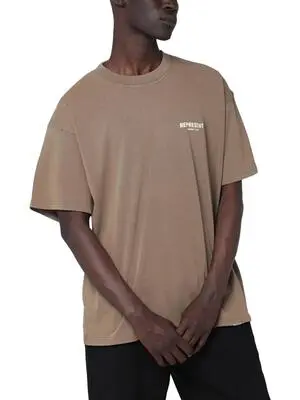 REPRESENT Light Brown Cotton T Shirt With Logo