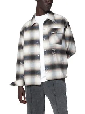 REPRESENT Milk Colored Flannel Checked Shirt - White