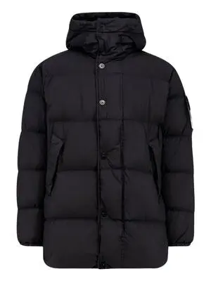 Stone Island Short Hooded Down Jacket - Black