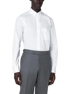 Thom Browne Button Down Cotton Shirt - White