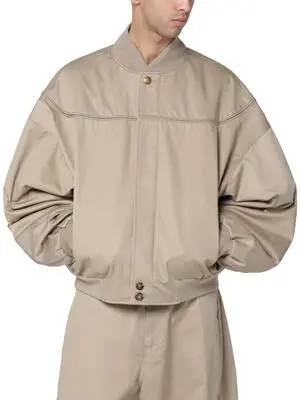 WILLY CHAVARRIA Gas Station Cotton Blend Bomber Jacket - Beige