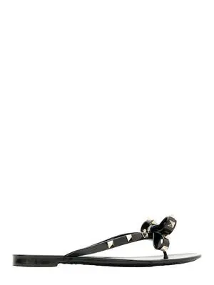 Valentino Garavani Studded Bow Sandals - Black
