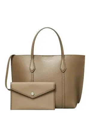 Tory Burch Perry Small Leather Tote - Dove Grey