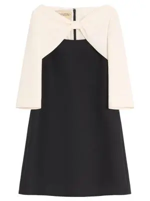Valentino Garavani Wool And Silk Mini Dress - Black