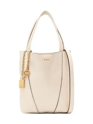 Chloé Small Leather Tote - Beige