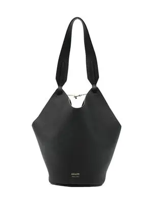 Khaite Lotus Mini Leather Bucket Bag - Black