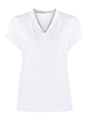 Brunello Cucinelli V-neck T-shirt - White