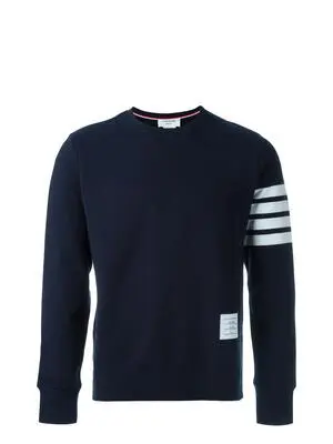 Thom Browne Cotton Crewneck Sweatshirt - Blue