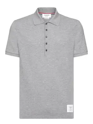 Thom Browne Cotton Polo Shirt - Light Grey
