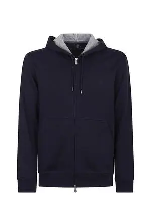 Brunello Cucinelli Cotton-blend Hoodie - Blue