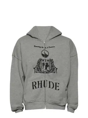 Rhude Youth Of America Zip-up Hoodie - Grey