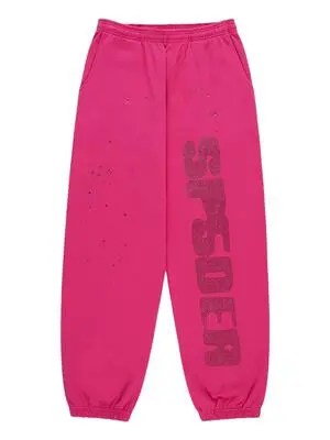 SP5DER Rhinestone Silk Sweatpant - Pink