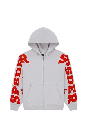 SP5DER Mx555 Zip Hoodie - Grey