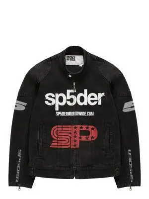 SP5DER Motorsport Denim Jacket - Black