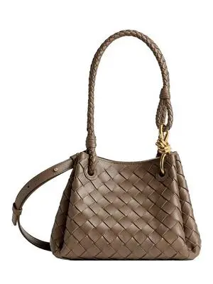 BOTTEGA  VENETA Small Intrecciato Leather Parachute Bag Pinecone