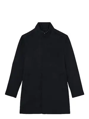 REISS Wool-blend Funnel-neck Coat - Navy