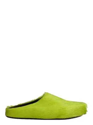 Marni Calfskin Fussbett Sabot Mule - Light Lime
