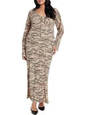 City Chic Animal Maxi Dress - Print