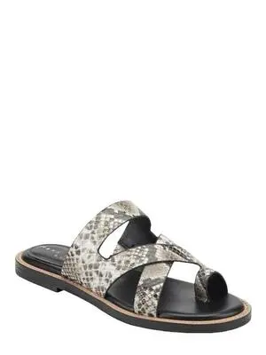Marc Fisher Genella Criss-cross Slide Sandal - White Multi