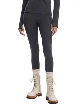 Varley Always Warm Super High Waist Base Layer Stirrup Leggings - Black Marl
