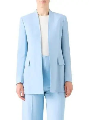 Akris Alvar Wool Blend Double Face Cardigan Jacket - Powder Blue