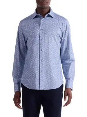 Bugatchi James Ooohcotton® Floral Button-up Shirt - Air Blue