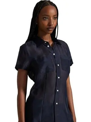 Ralph Lauren Silk Organza Shirt - Atlantic
