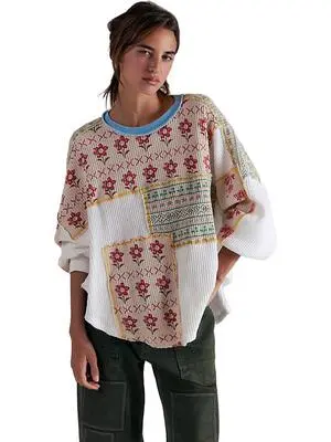 Free People We The Free Wildflower Thermal - Sand Combo