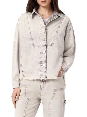 ALLSAINTS Hettie Xtal Shacket - Snow Grey