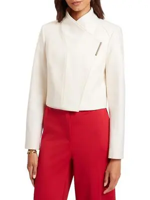 Ted Baker London Rosecee Wool-blend Wrap Jacket - Ivory
