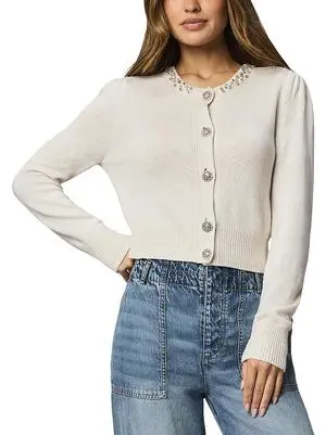Splendid Crewneck Cardigan Sweater - Pale Oak Heather
