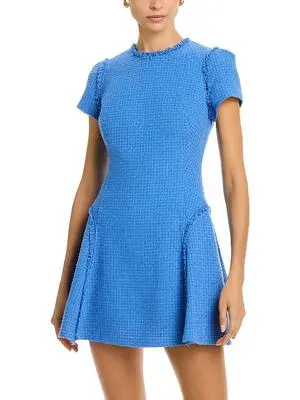 MILLY Samara Boucle Mini Dress Blue